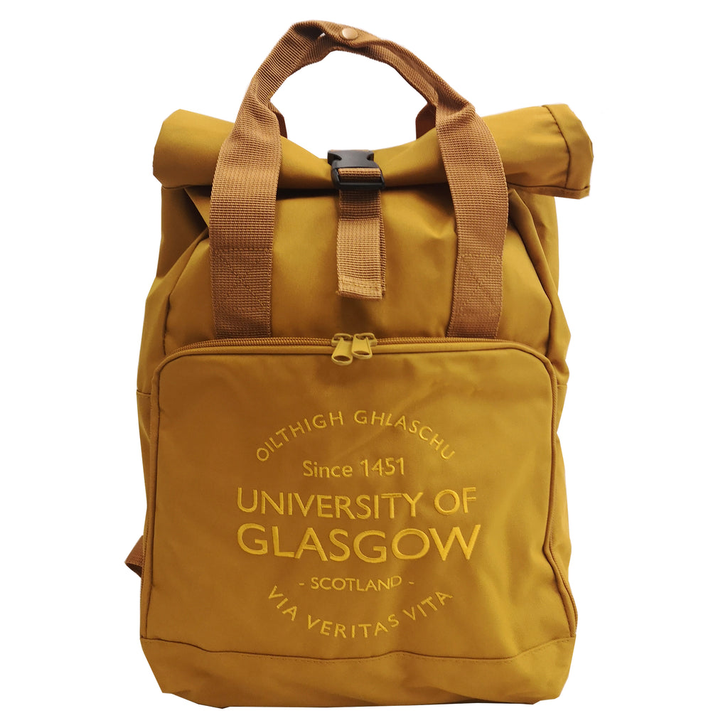 Mustard Roll Top Backpack – University of Glasgow